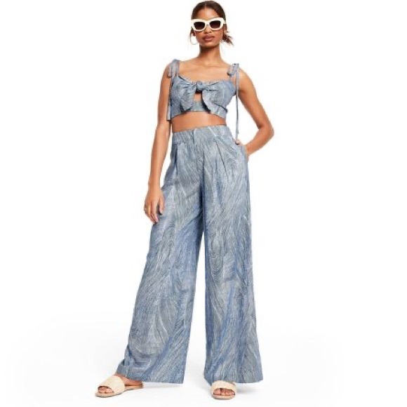 Fe Noel | Pants & Jumpsuits | Womens Fine Line Print Wide Leg Pants Fe ...